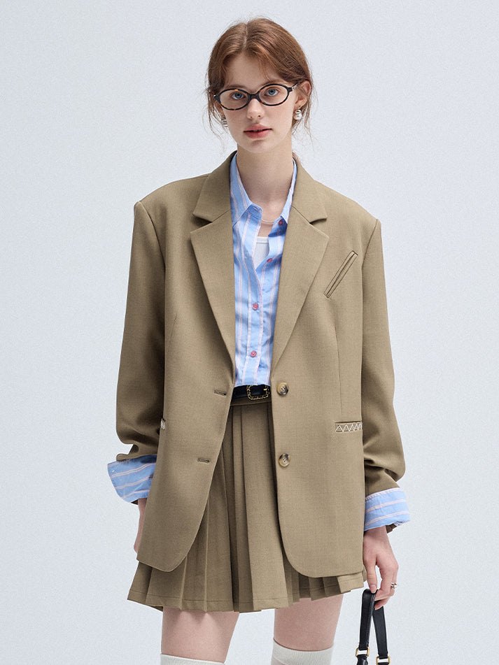 Classic Modern Blazer With Diagonal Chest Pocket – MILL MINORITY